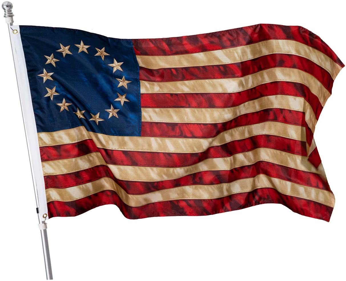 Tea Stained American Flag 13 Stars 3x5 Outdoor- Betsy Ross Flag 13 ...